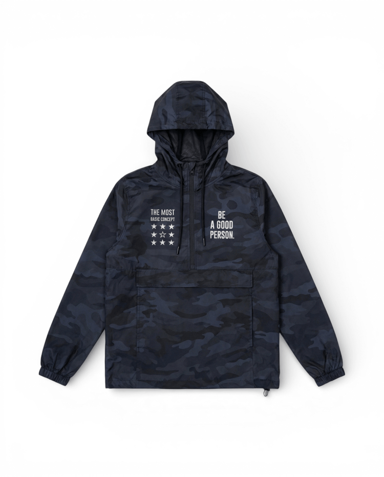 Signature Anorak - Black/ Navy Camo – Be A Good Person