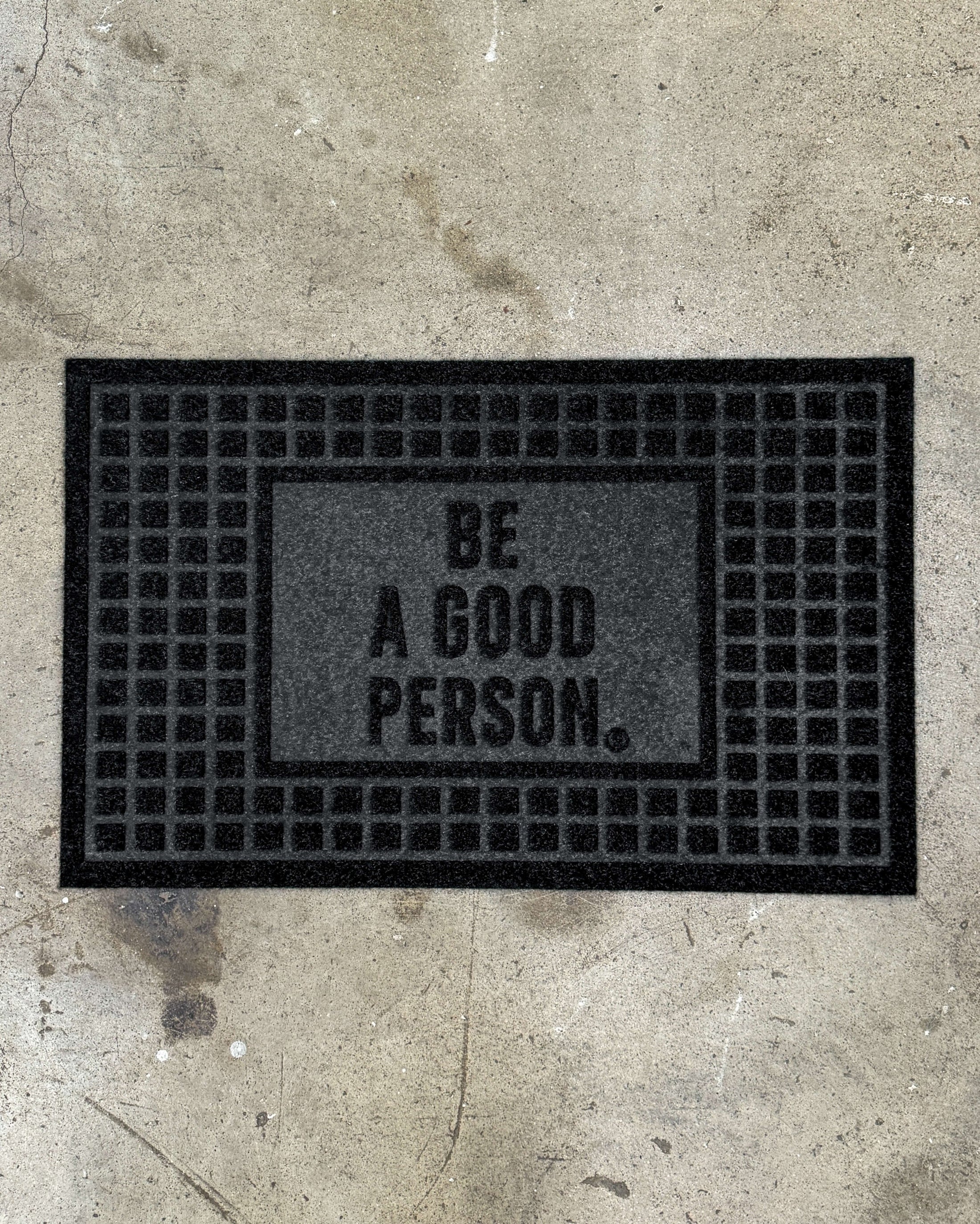 Signature Outdoor Doormat - Black – Be A Good Person